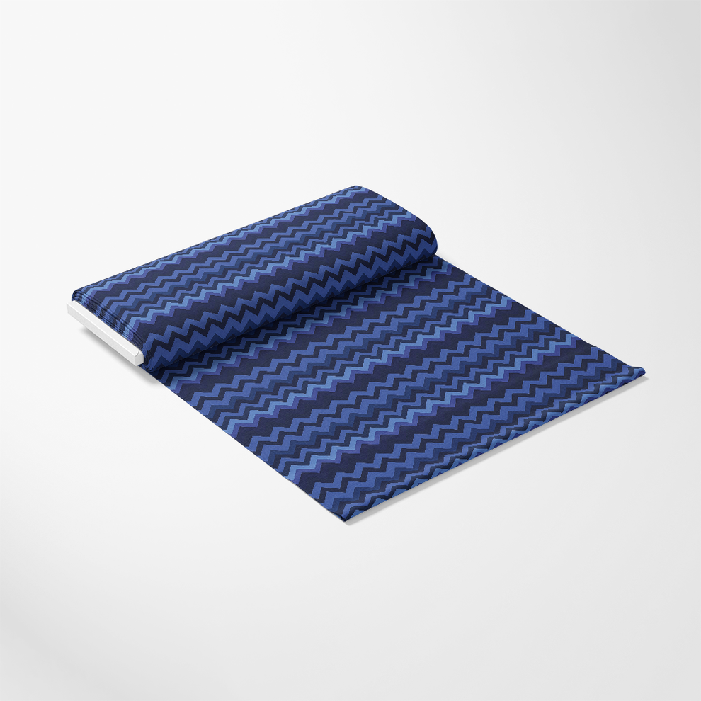 Blue Chevron Pattern 1 Quilting Cotton Fabric – FabricMegaStore.com