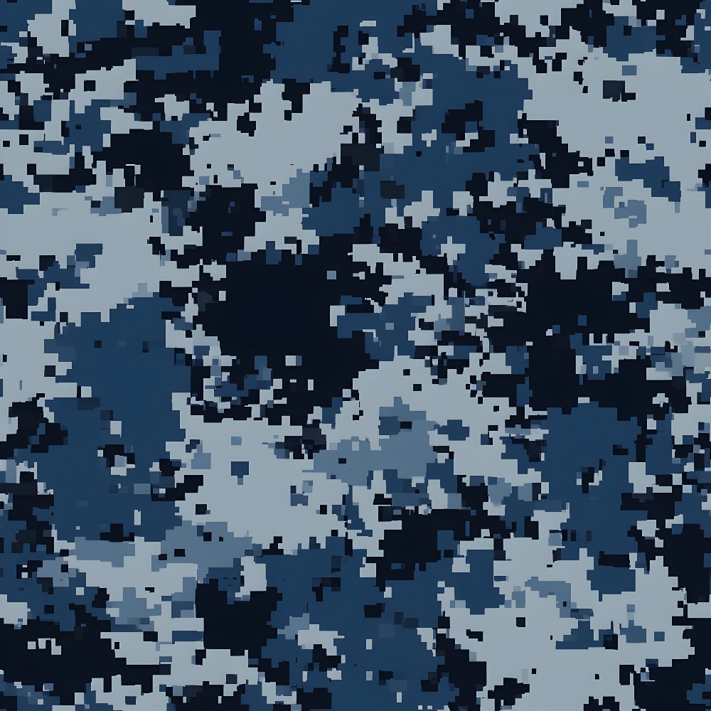 Blue Military Camouflage Pattern 4 Quilting Cotton Fabric ...
