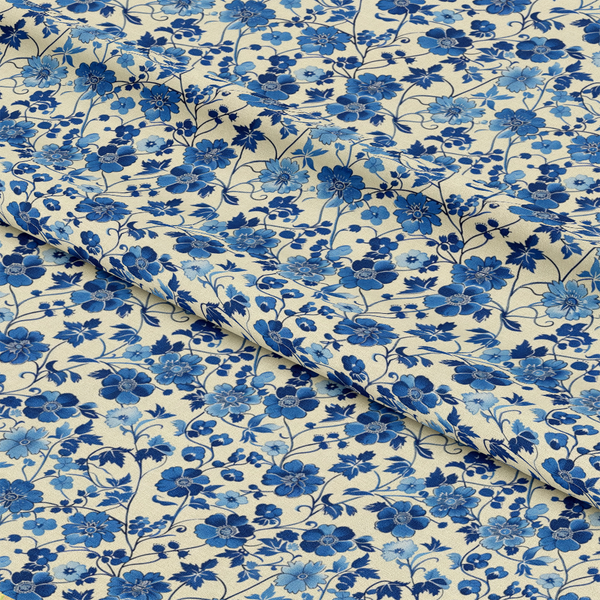 Blue Vintage China Pattern 2 Quilting Cotton Fabric – FabricMegaStore.com