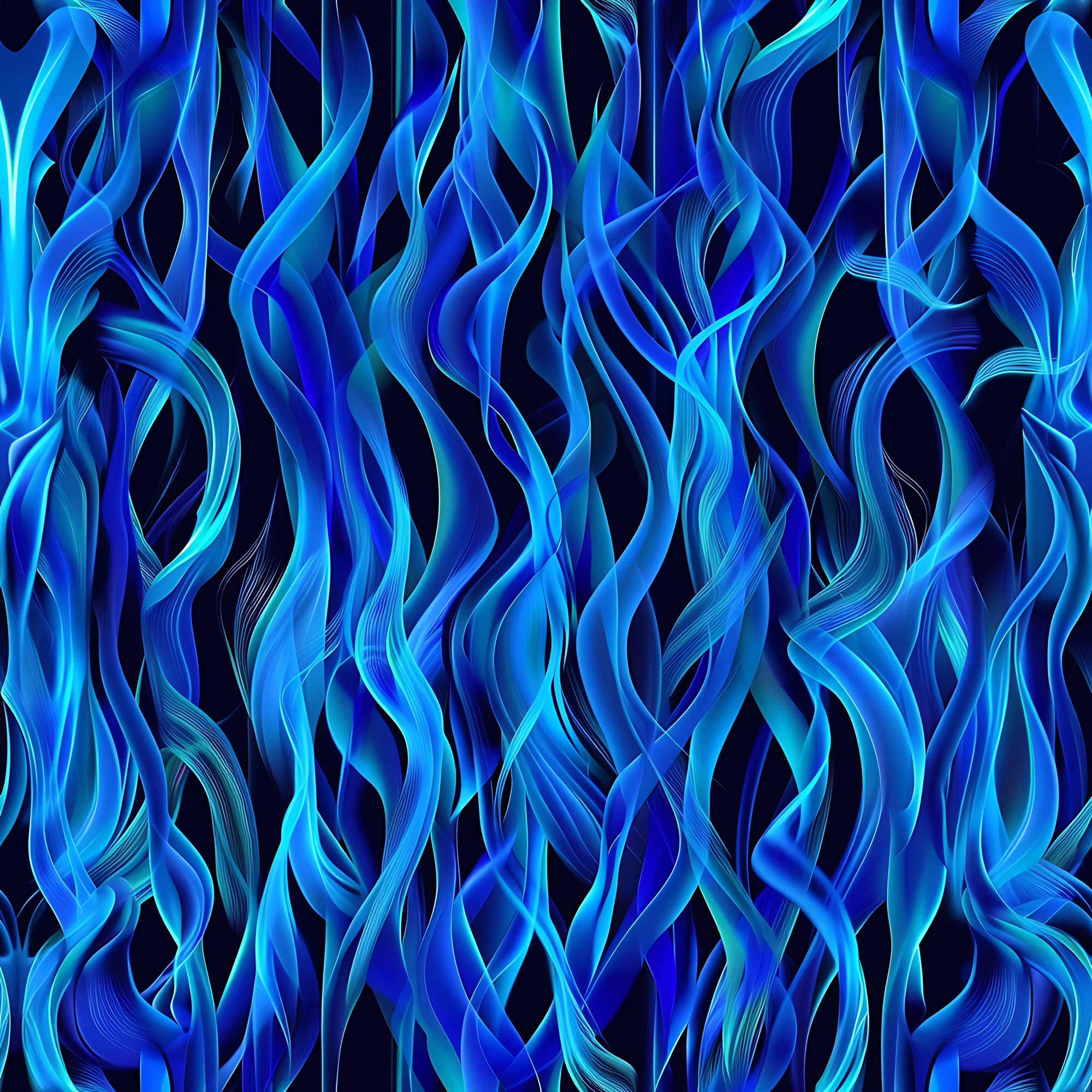 Blue Splash Fire Flame Pattern 9 Quilting Cotton Fabric ...