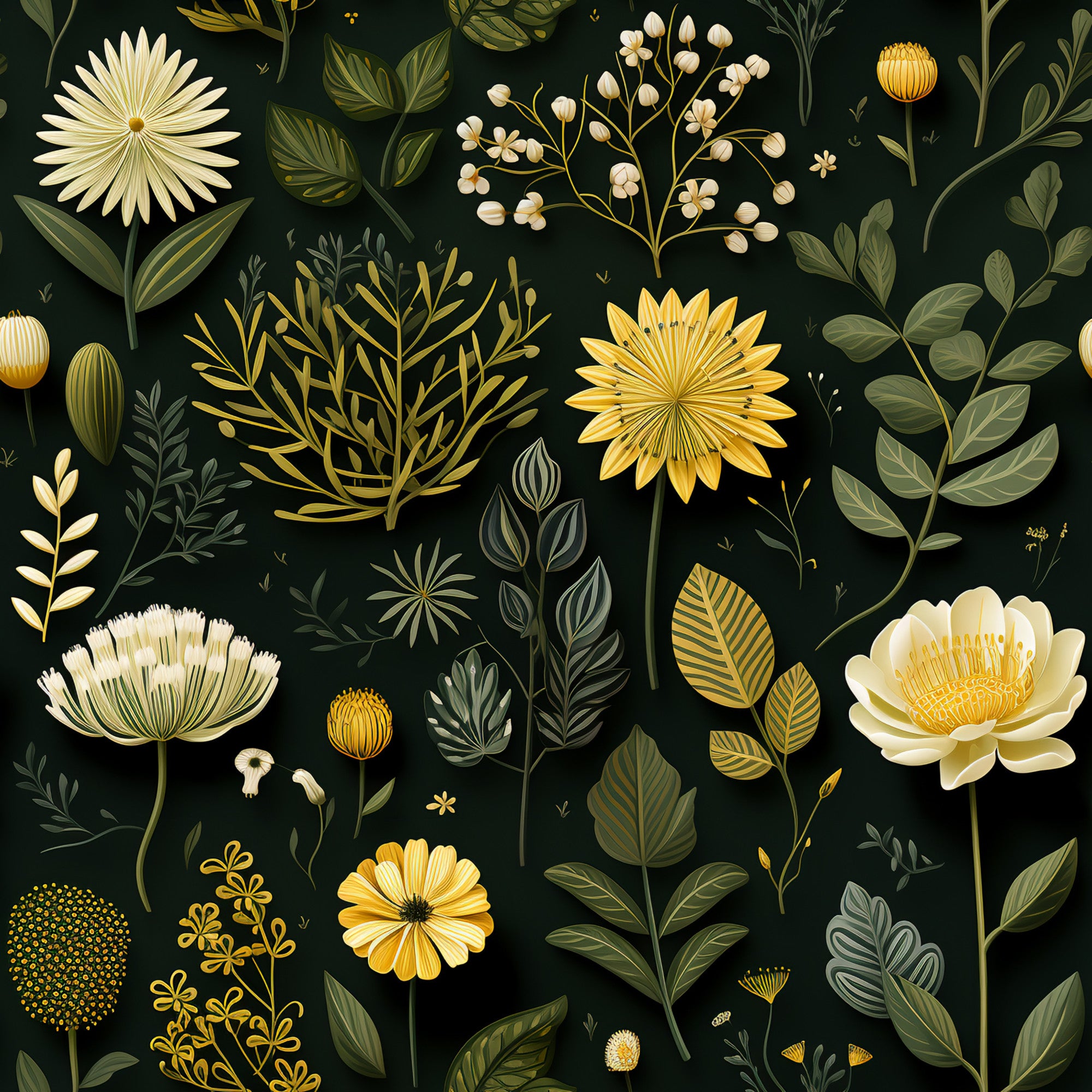 Botanical Garden Pattern 1 Quilting Cotton Fabric – FabricMegaStore.com
