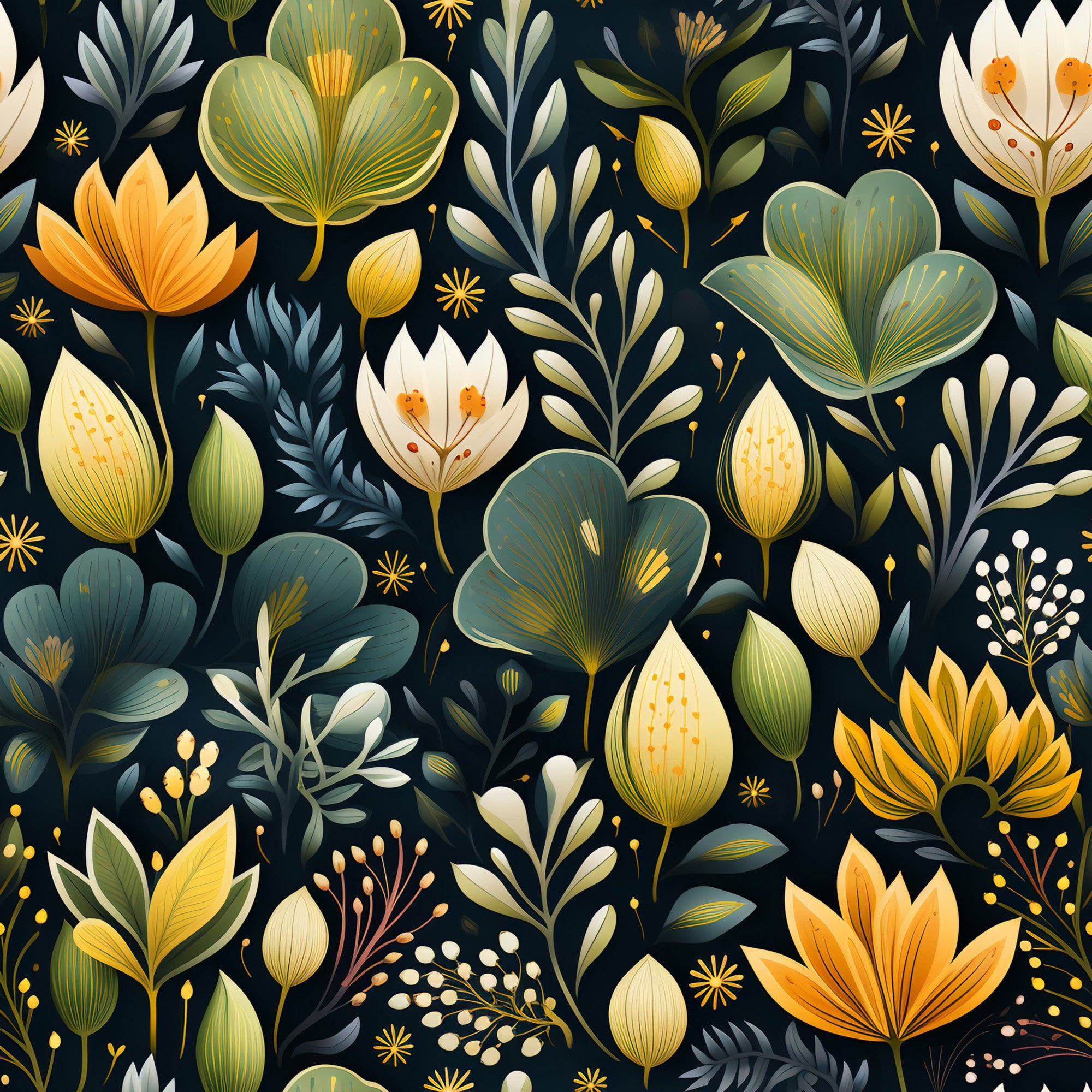 Botanical Garden Pattern 12 Quilting Cotton Fabric – FabricMegaStore.com