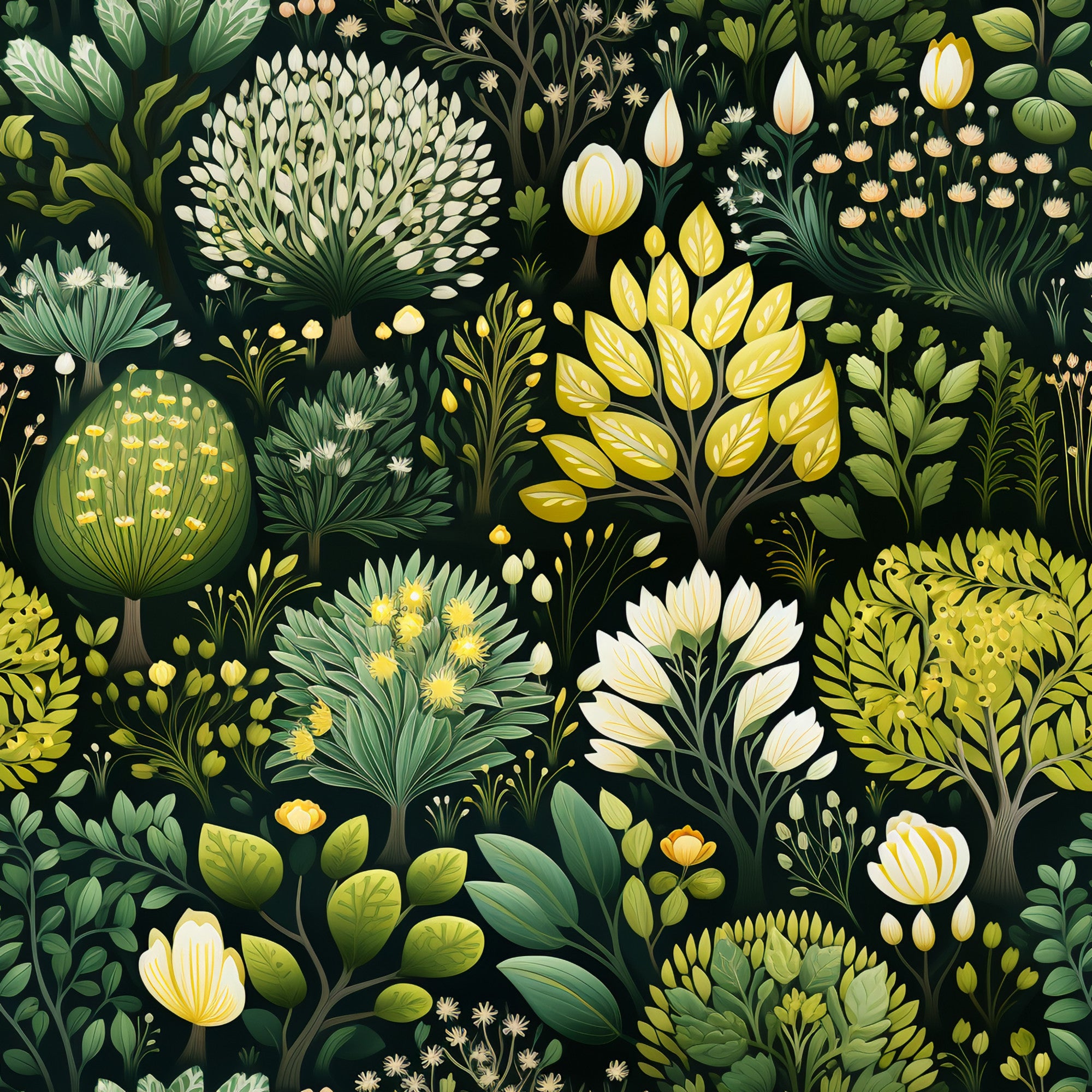Botanical Garden Pattern 2 Quilting Cotton Fabric – FabricMegaStore.com
