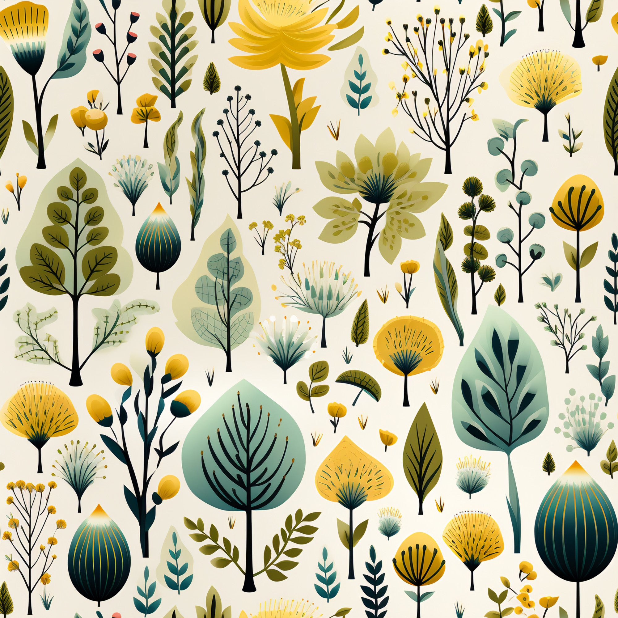 Botanical Garden Pattern 3 Quilting Cotton Fabric – FabricMegaStore.com
