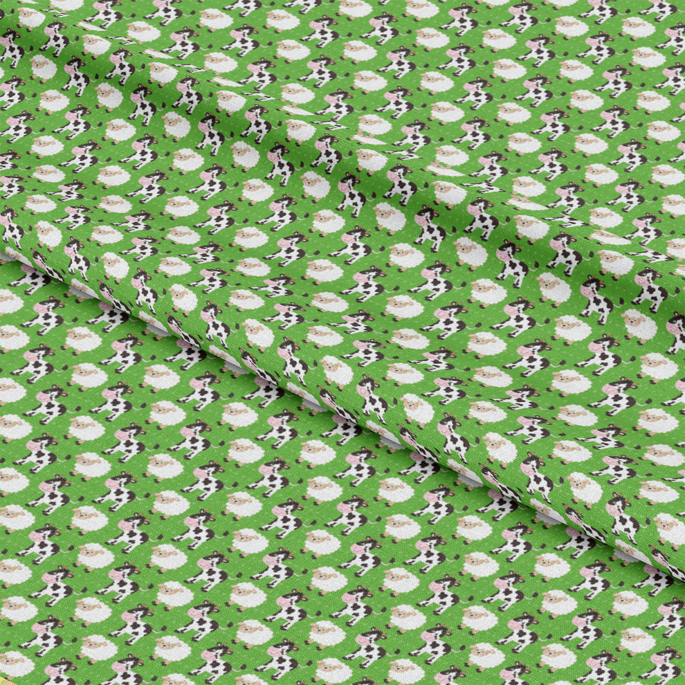 Cartoon Farm Animals Pattern 6 Quilting Cotton Fabric – FabricMegaStore.com