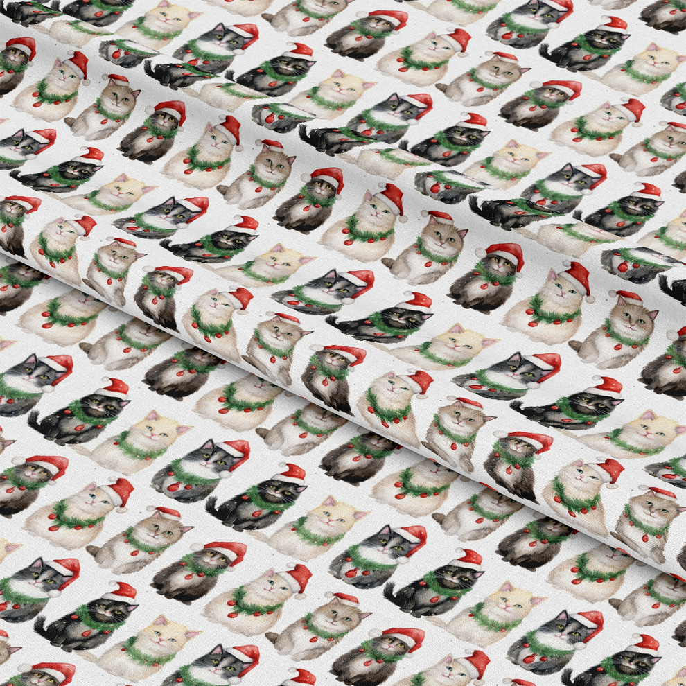 Christmas Santa Kitty Cats Pattern 10 Quilting Cotton Fabric ...