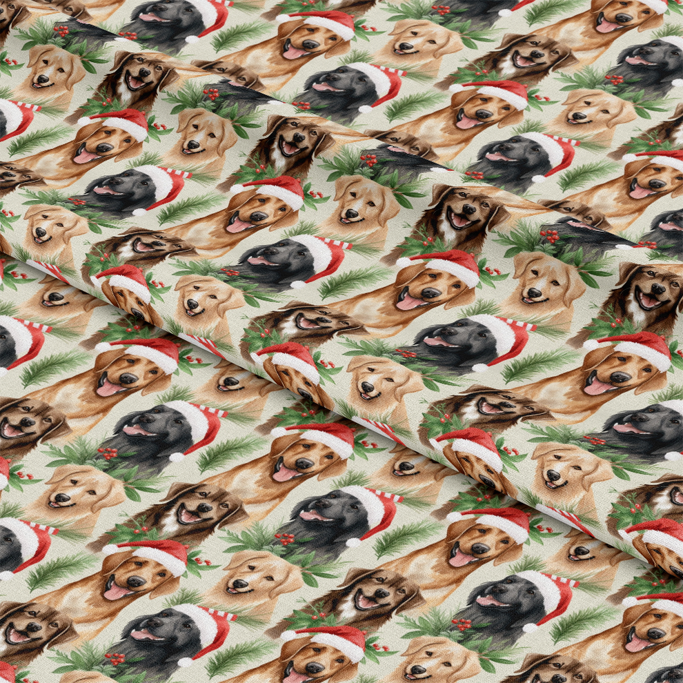 Christmas Santa Puppy Dogs Pattern 1 Quilting Cotton Fabric ...