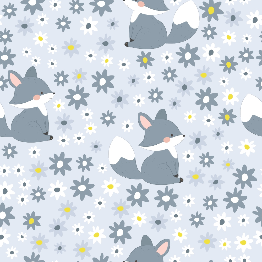 Cute Baby Fox Pattern 2 Quilting Cotton Fabric – FabricMegaStore.com