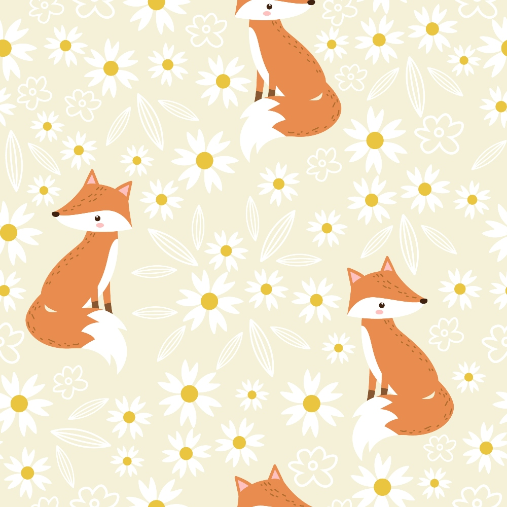 Cute Baby Fox Pattern 3 Quilting Cotton Fabric – FabricMegaStore.com
