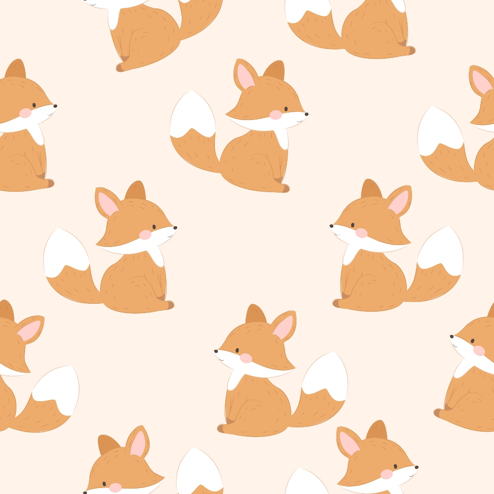 Cute Baby Fox Pattern 5 Quilting Cotton Fabric – FabricMegaStore.com