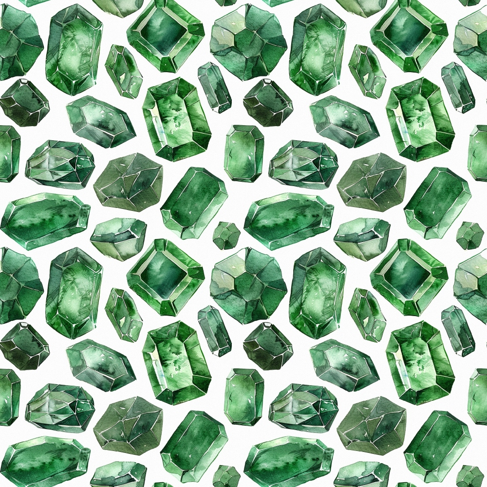 Emerald Gemstones Pattern 1 Quilting Cotton Fabric – FabricMegaStore.com