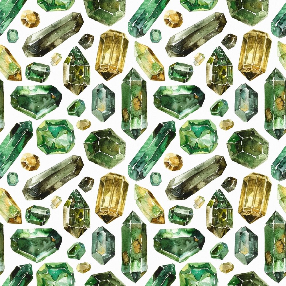 Emerald Gemstones Pattern 5 Quilting Cotton Fabric – FabricMegaStore.com