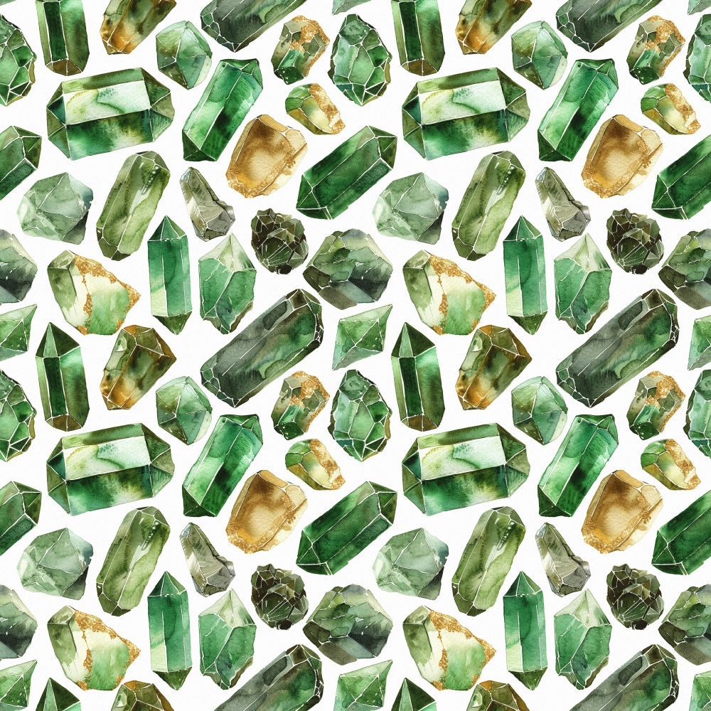 Emerald Gemstones Pattern 7 Quilting Cotton Fabric – FabricMegaStore.com