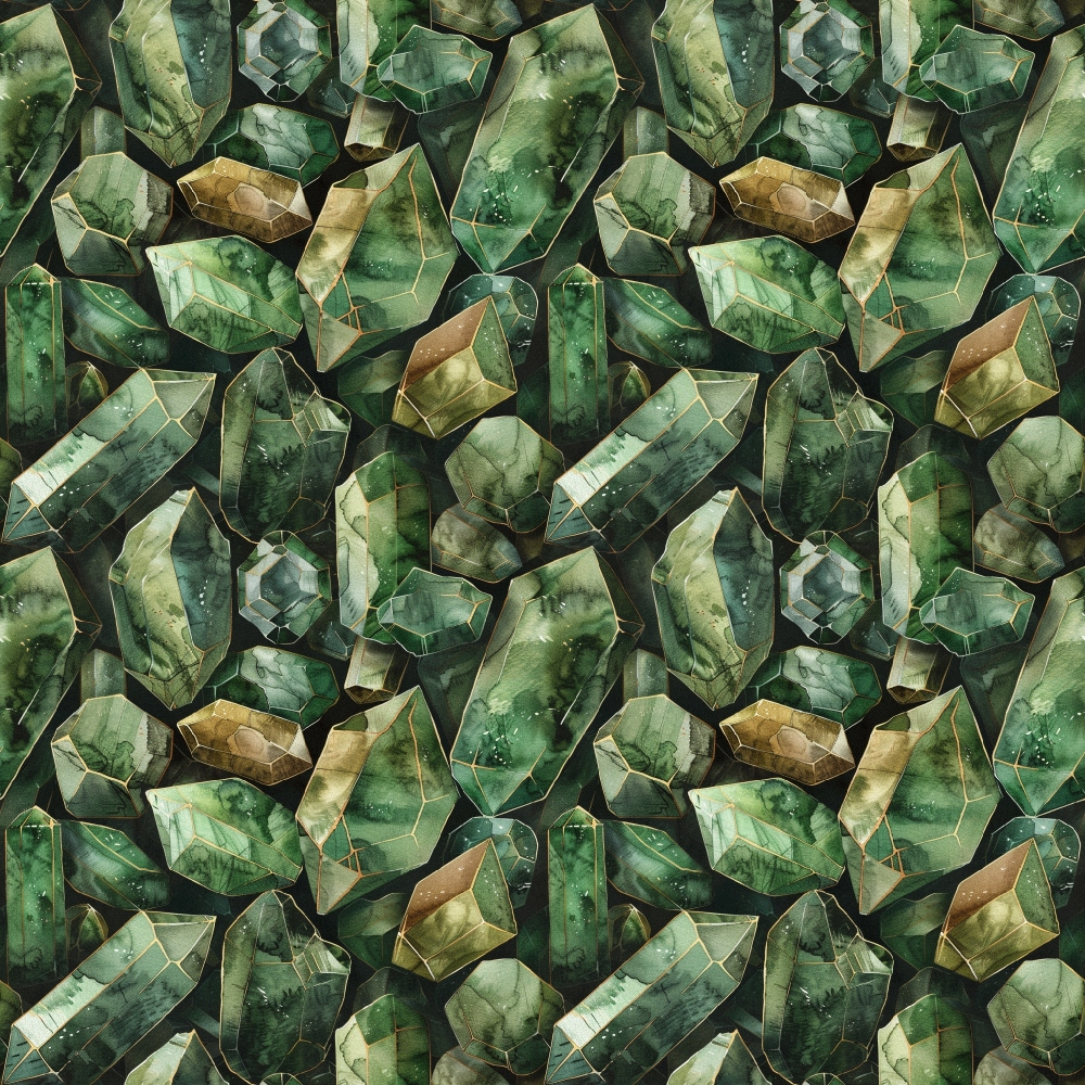 Emerald Gemstones Pattern 8 Quilting Cotton Fabric – FabricMegaStore.com