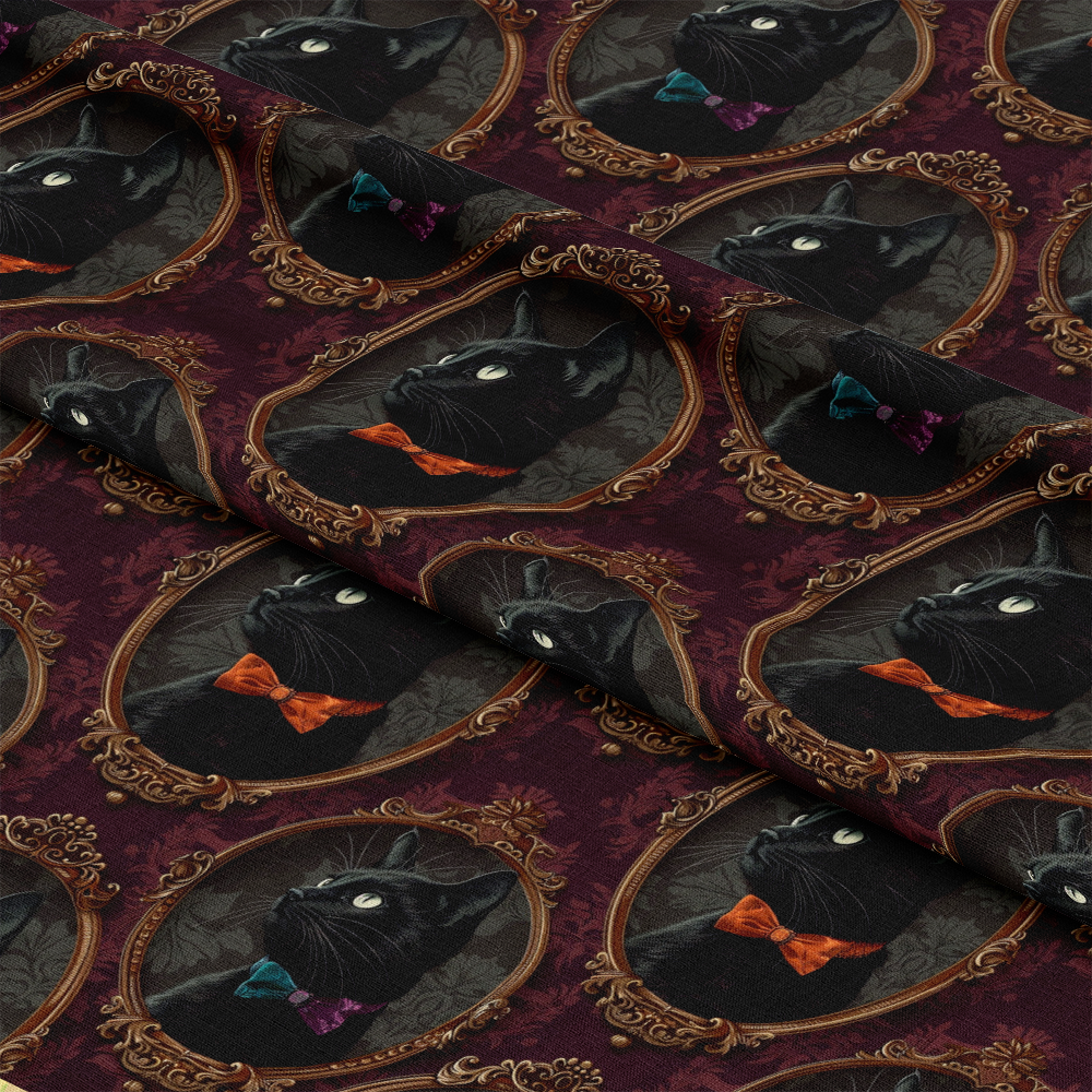 Fancy Feline Portraits Pattern 2 Quilting Cotton Fabric ...