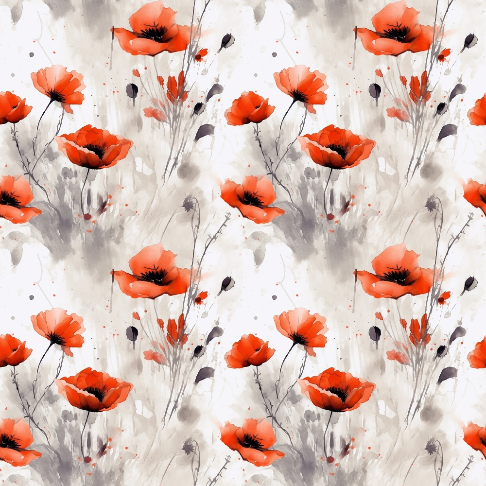Fields of Poppies Pattern 1 Quilting Cotton Fabric – FabricMegaStore.com