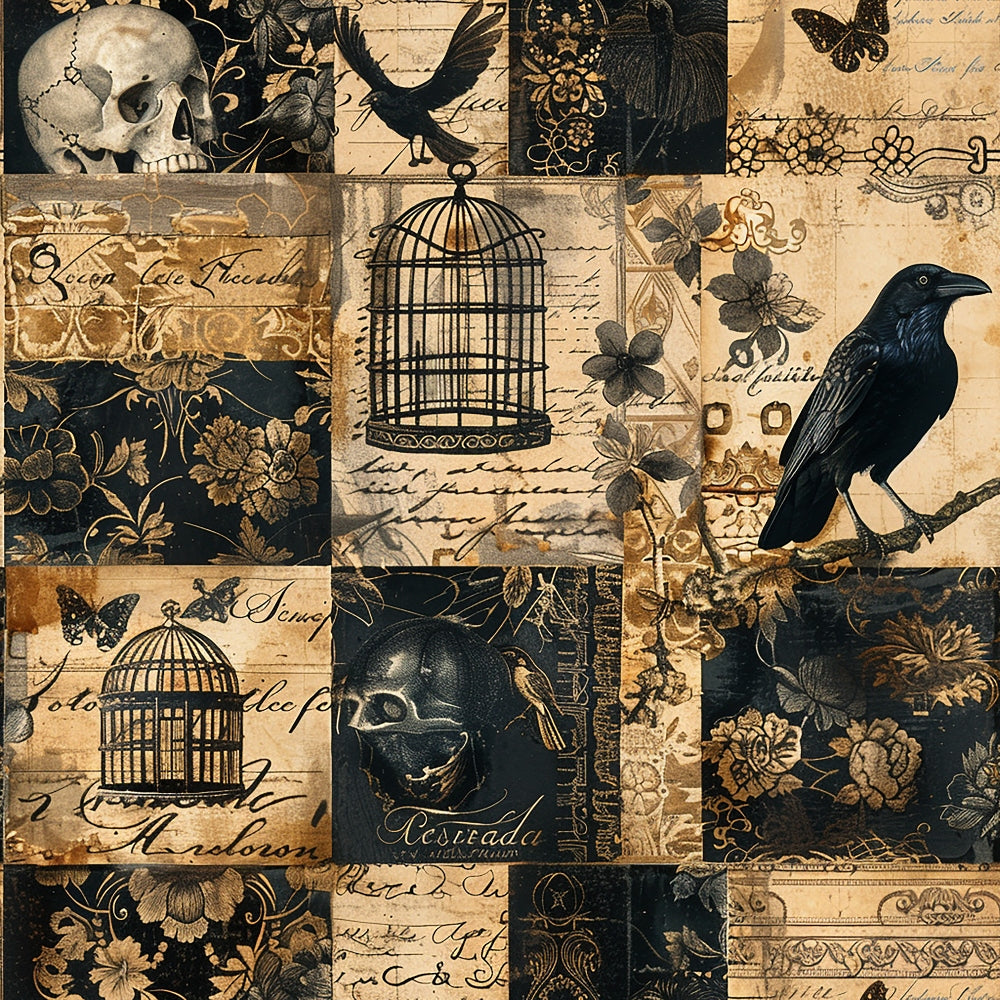 Gothic Patchwork Pattern 1 Quilting Cotton Fabric – FabricMegaStore.com