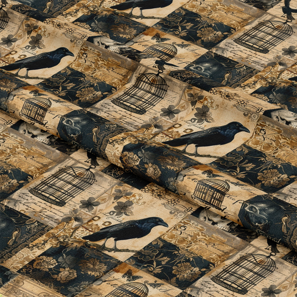 Gothic Patchwork Pattern 1 Quilting Cotton Fabric – FabricMegaStore.com