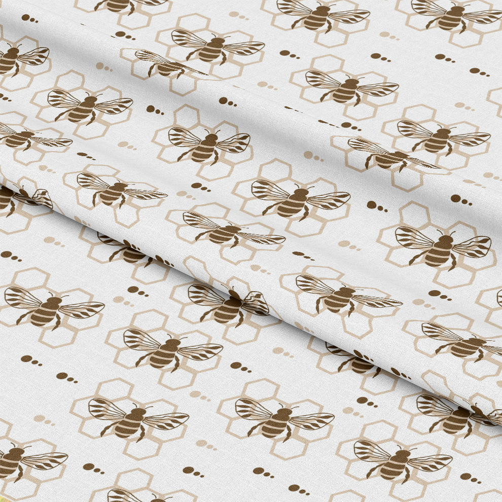 Handdrawn Bees Pattern 17 Quilting Cotton Fabric – FabricMegaStore.com
