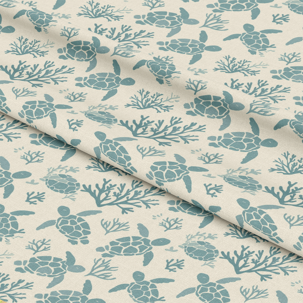 Handdrawn Sea Turtles Pattern 1 Quilting Cotton Fabric ...