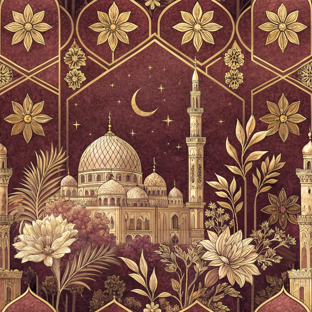 Islamic Red Pattern 10 Quilting Cotton Fabric – FabricMegaStore.com