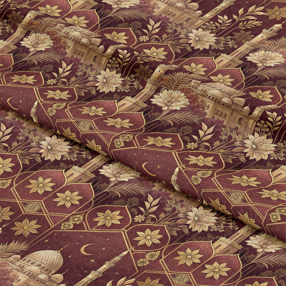 Islamic Red Pattern 10 Quilting Cotton Fabric – FabricMegaStore.com