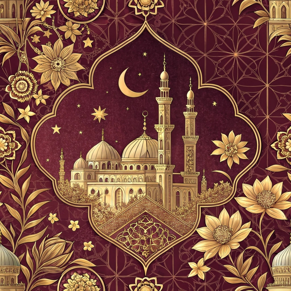Islamic Red Pattern 11 Quilting Cotton Fabric – FabricMegaStore.com