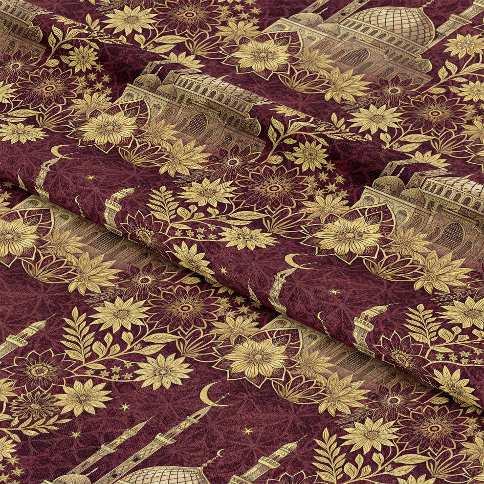 Islamic Red Pattern 3 Quilting Cotton Fabric – FabricMegaStore.com