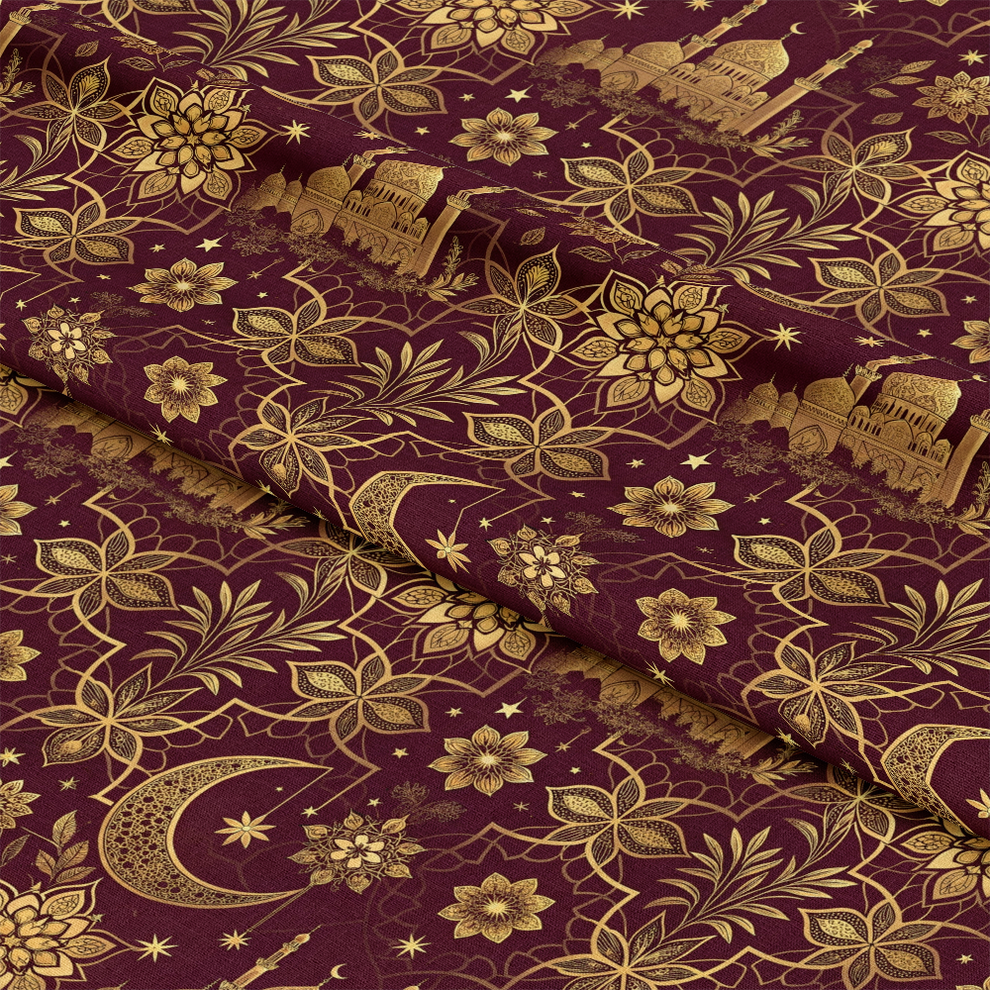 Islamic Red Pattern 4 Quilting Cotton Fabric – FabricMegaStore.com