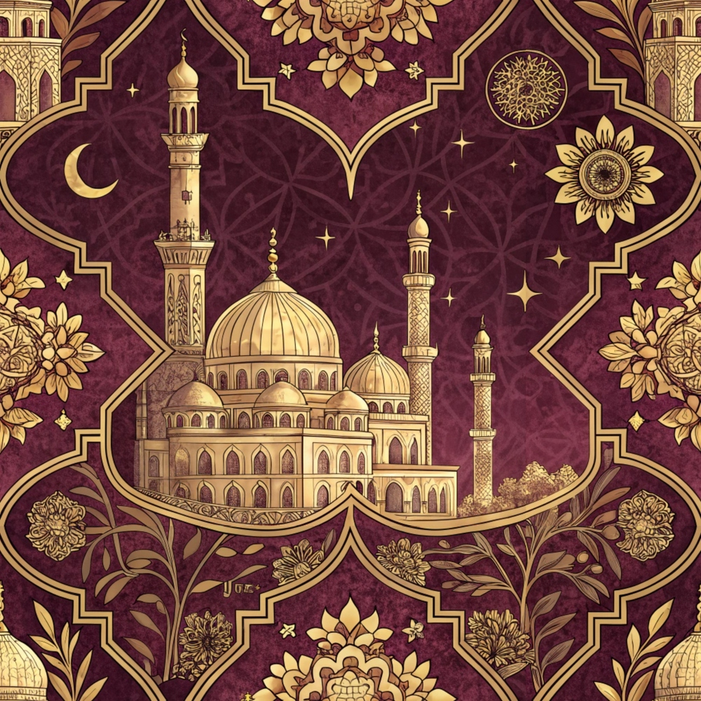 Islamic Red Pattern 8 Quilting Cotton Fabric – FabricMegaStore.com
