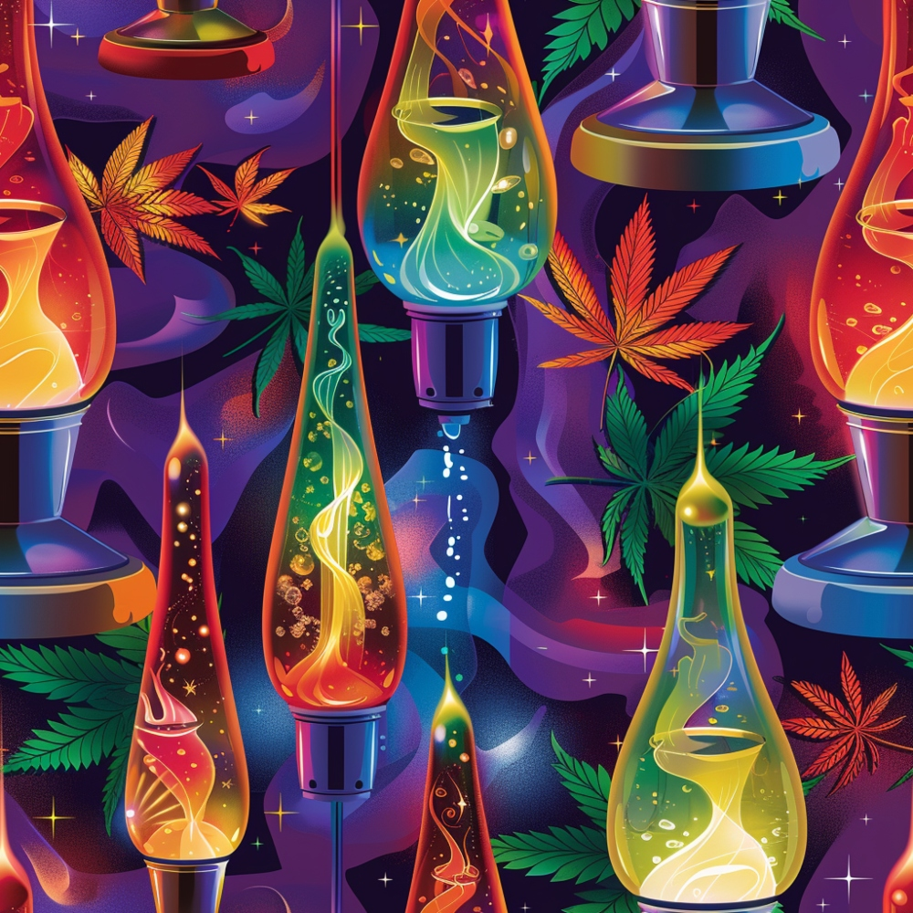 Lava Lamp Cannabis Pattern 4 Quilting Cotton Fabric – FabricMegaStore.com