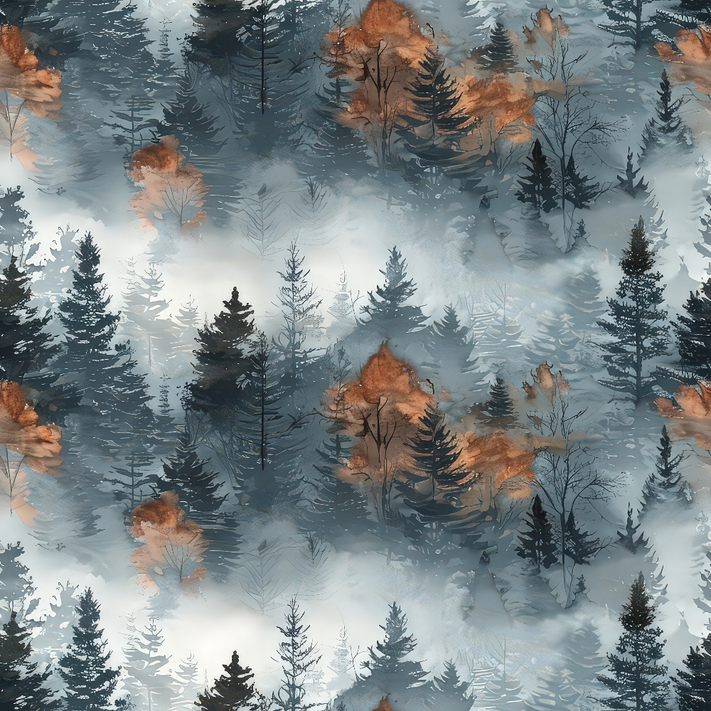 Misty Morning Mountains Pattern 9 Quilting Cotton Fabric ...