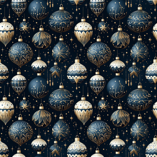 Navy and Cream Christmas Pattern 9 Quilting Cotton Fabric ...