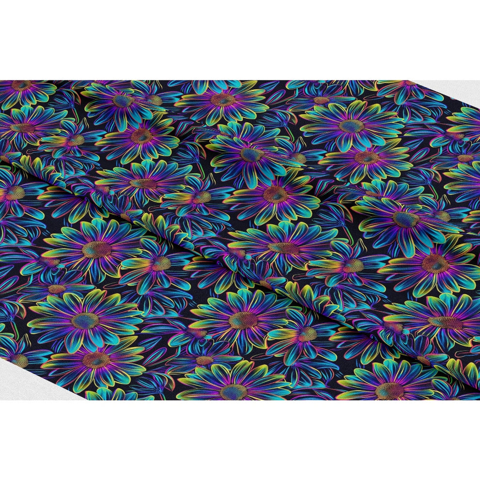 Neon Daisy Pattern 14 Quilting Cotton Fabric – FabricMegaStore.com