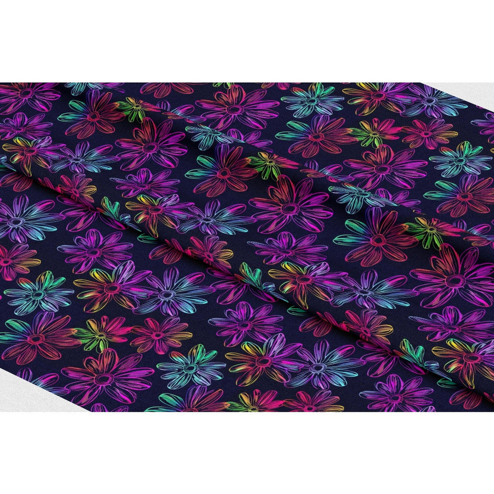 Neon Daisy Pattern 17 Quilting Cotton Fabric – FabricMegaStore.com