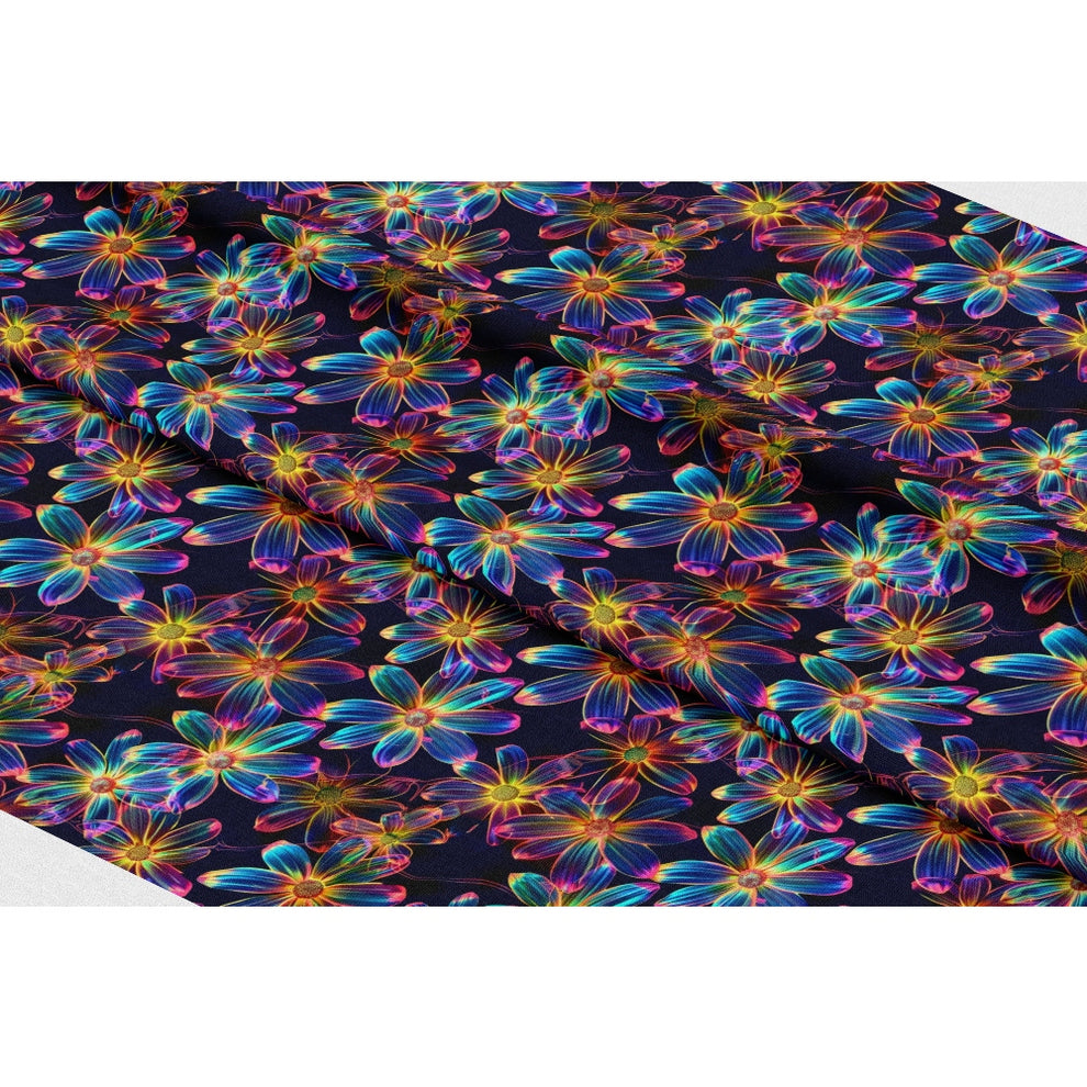 Neon Daisy Pattern 20 Quilting Cotton Fabric – FabricMegaStore.com