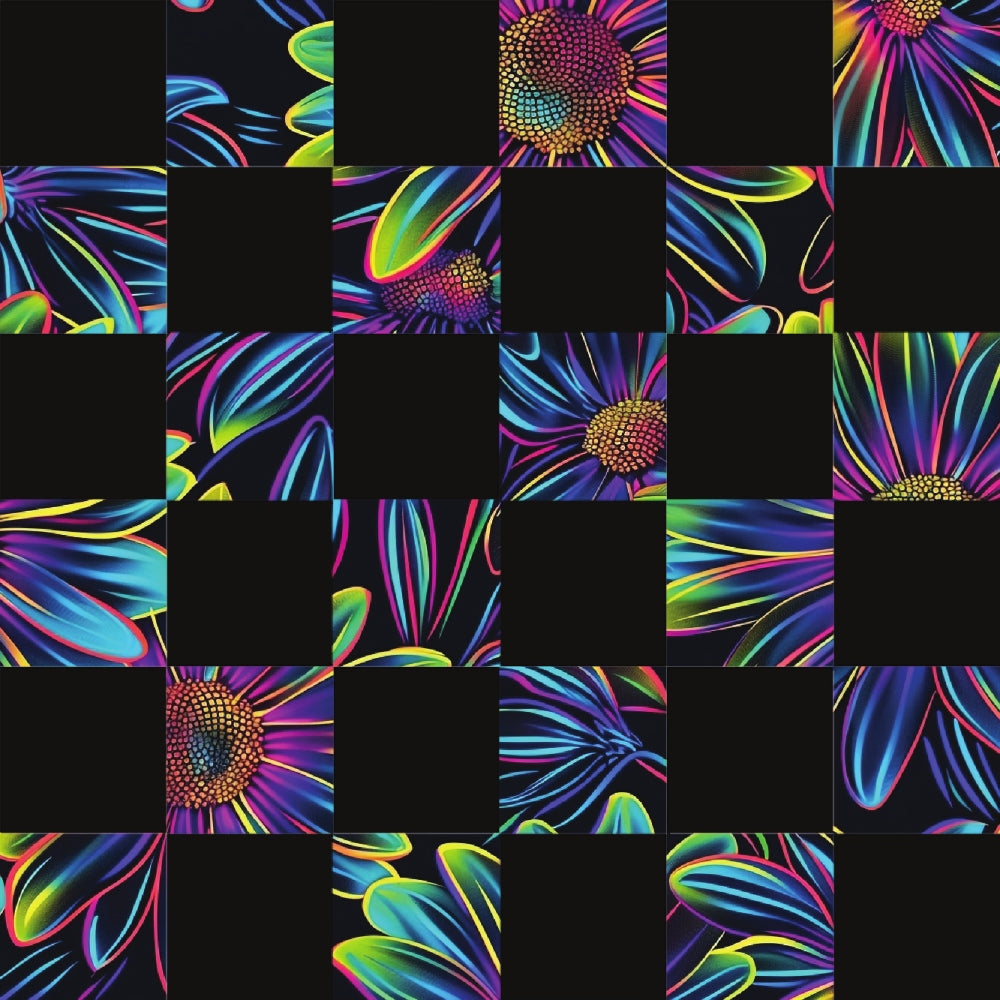 Neon Daisy Pattern 34 Quilting Cotton Fabric – FabricMegaStore.com