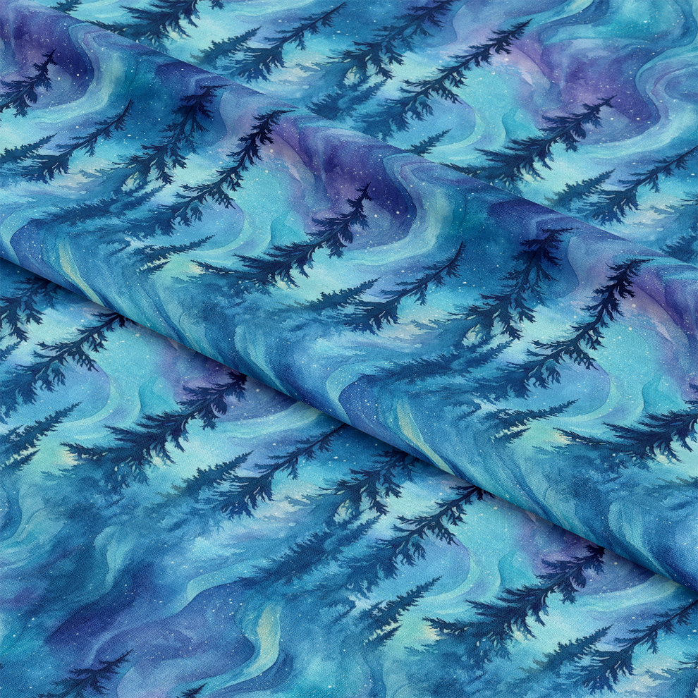 Northern Lights Forest Pattern 4 Quilting Cotton Fabric ...