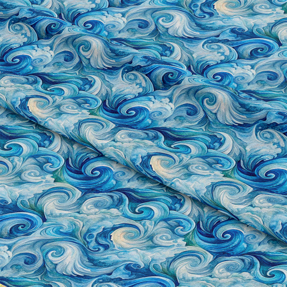 Ocean Swirls Pattern 2 Quilting Cotton Fabric – FabricMegaStore.com