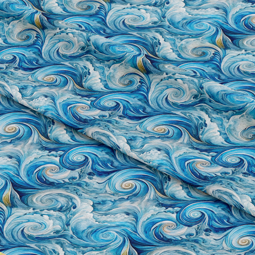 Ocean Swirls Pattern 6 Quilting Cotton Fabric – FabricMegaStore.com