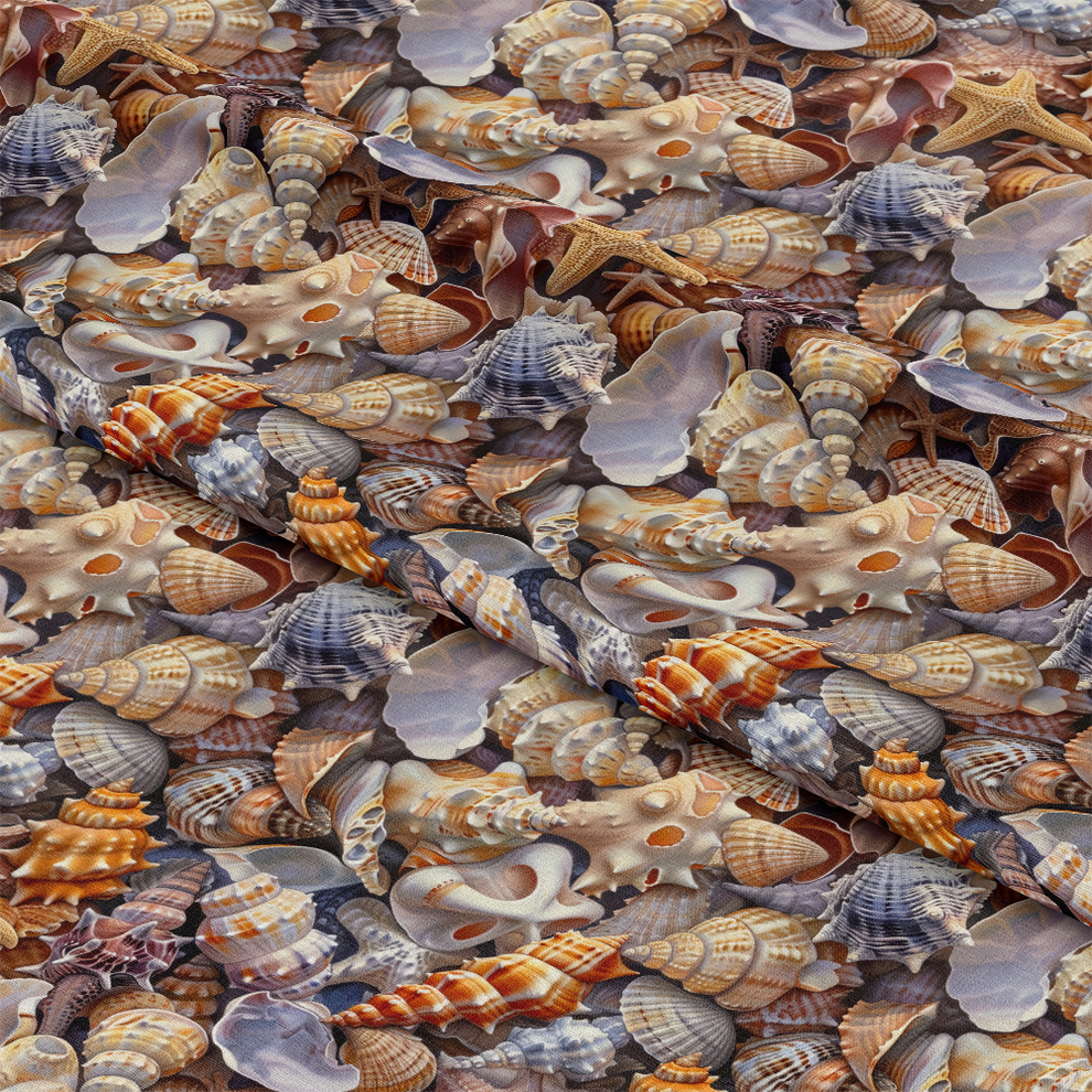 Packed Sea Shells Quilting Cotton Fabric – FabricMegaStore.com