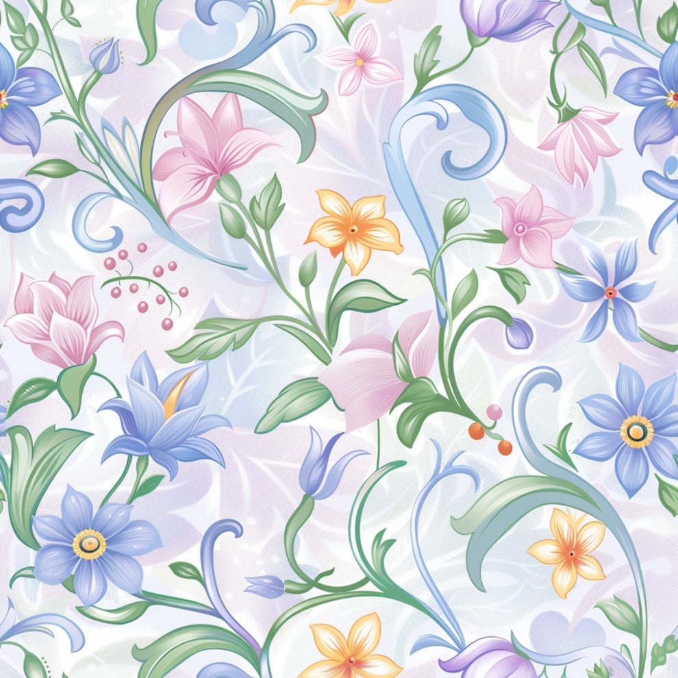 Pastel Spring Pattern 21 Quilting Cotton Fabric – FabricMegaStore.com