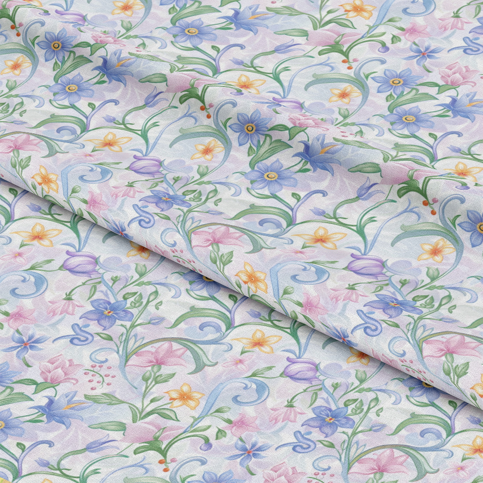 Pastel Spring Pattern 21 Quilting Cotton Fabric – FabricMegaStore.com