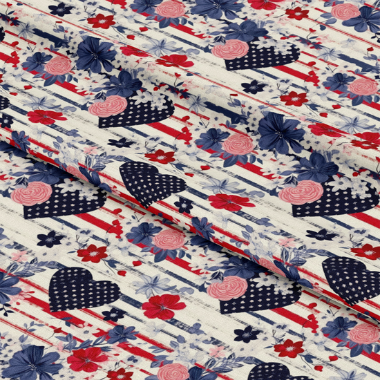 Patriotic Shabby Chic Pattern 12 Quilting Cotton Fabric ...