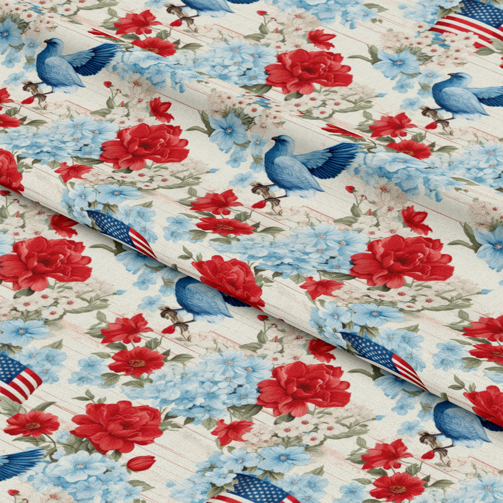 Patriotic Shabby Chic Pattern 5 Quilting Cotton Fabric ...