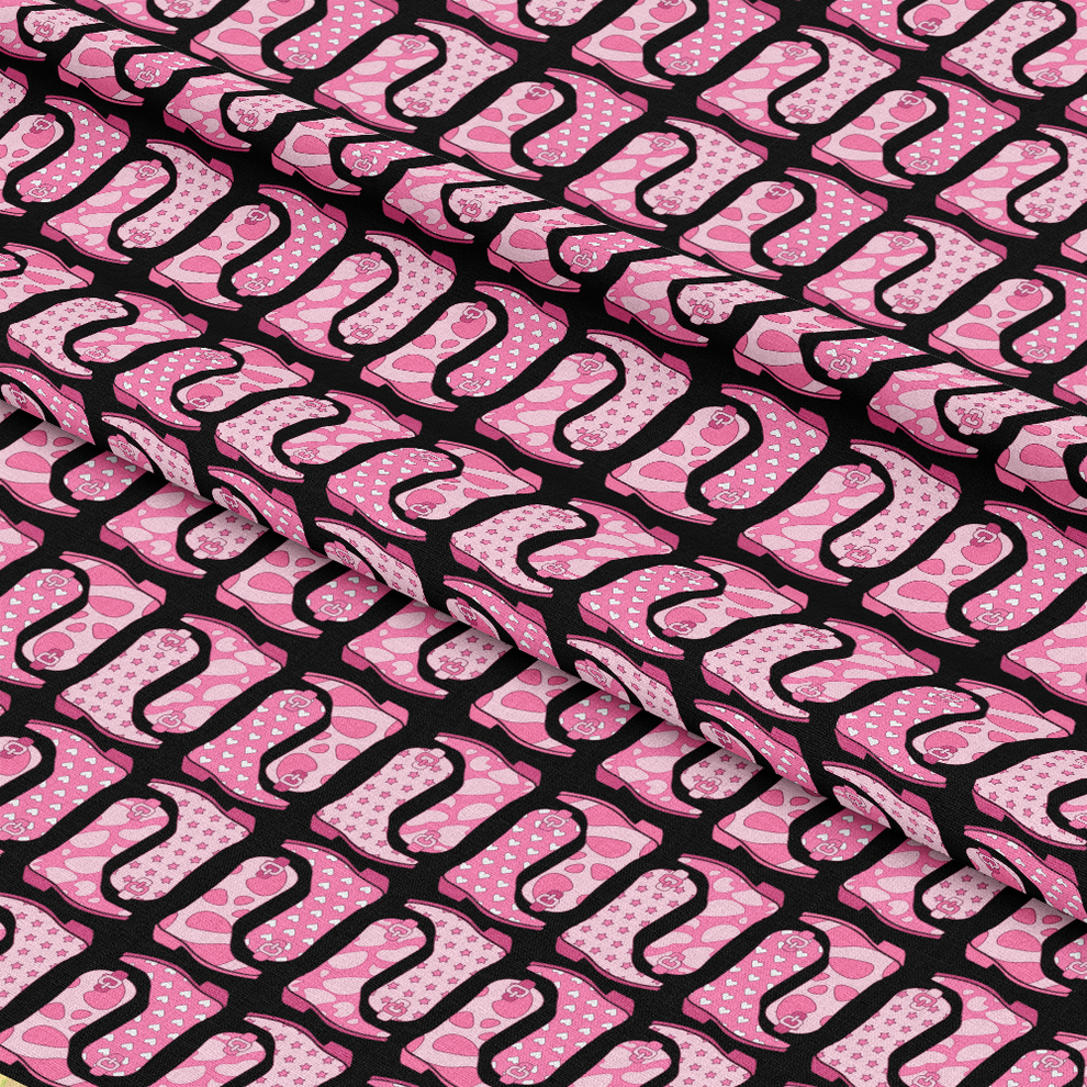 Pink Cowgirl Boots Pattern 3 Quilting Cotton Fabric – FabricMegaStore.com