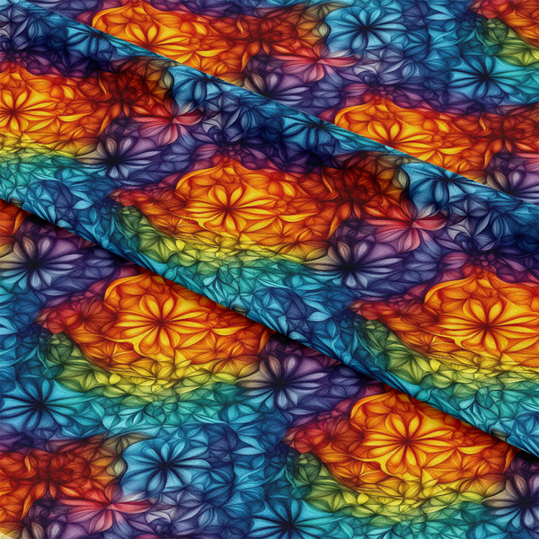 Rainbow Mandala Pattern 16 Quilting Cotton Fabric – FabricMegaStore.com