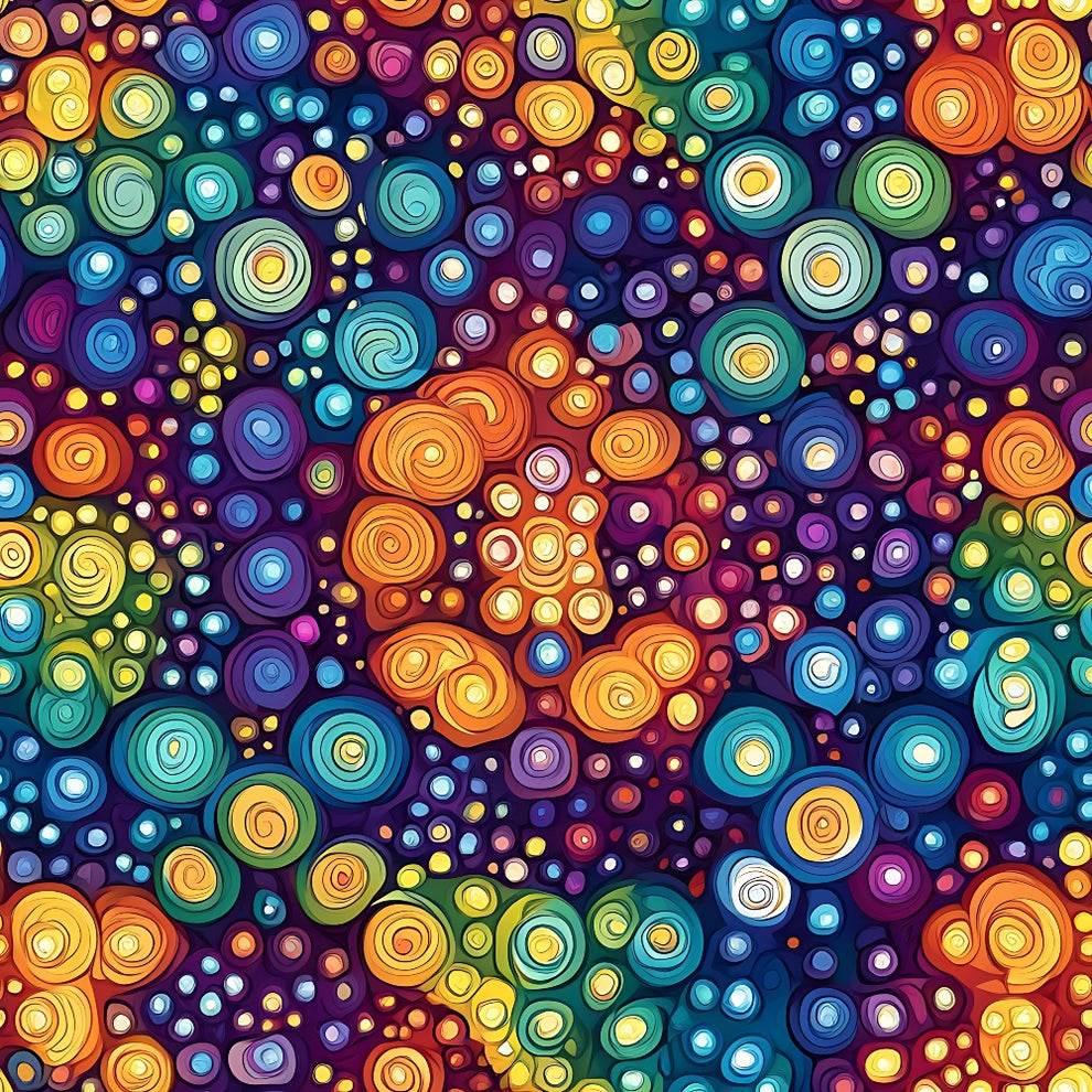 Rainbow Mandala Pattern 7 Quilting Cotton Fabric – FabricMegaStore.com