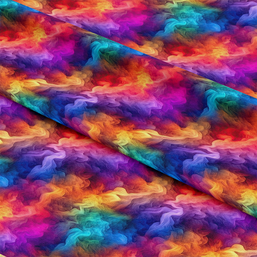 Rainbow Smoke Pattern 7 Quilting Cotton Fabric – FabricMegaStore.com