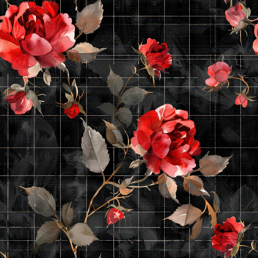 Red Baroque Roses Pattern 4 Quilting Cotton Fabric – FabricMegaStore.com